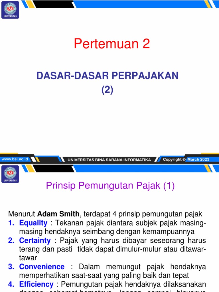 Pertemuan 2: Dasar-Dasar Perpajakan | PDF