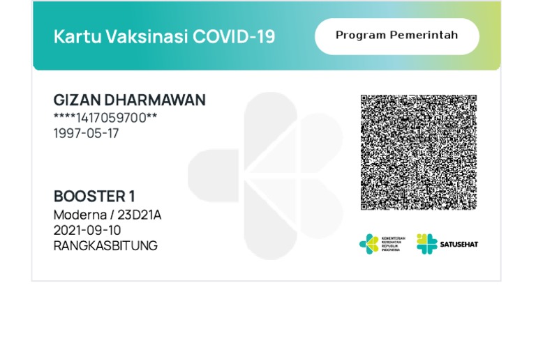 Sertifikat Vaksin Dosis 3 83 Pdf