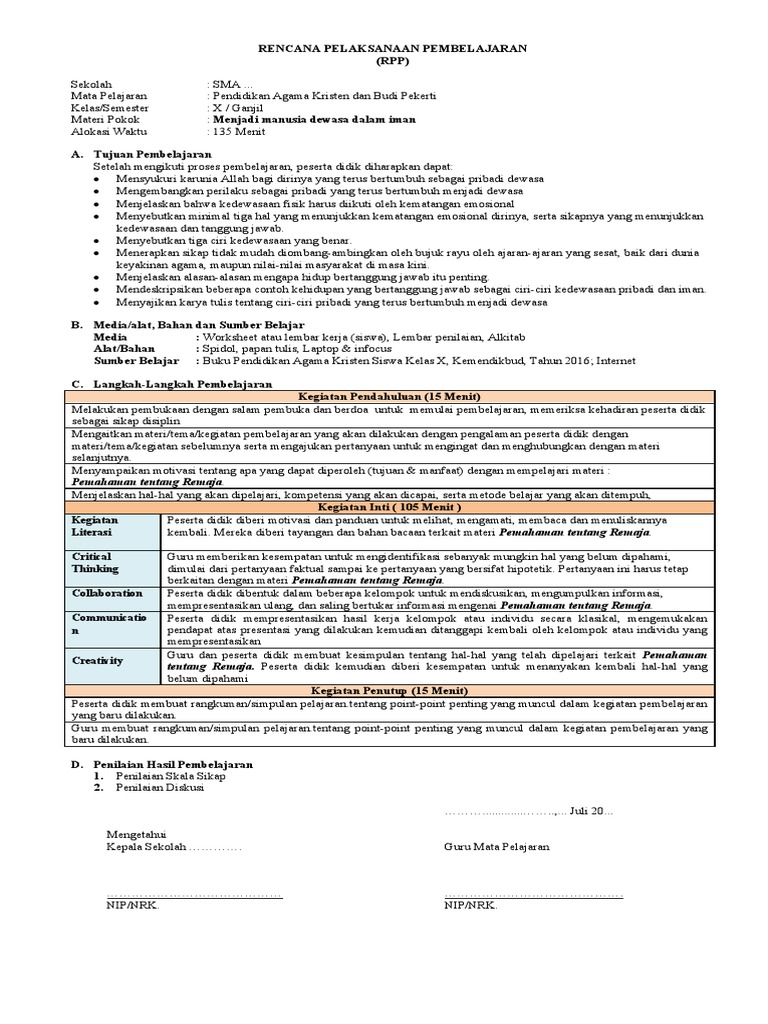 Contoh PAK-BP 10 K13 | PDF