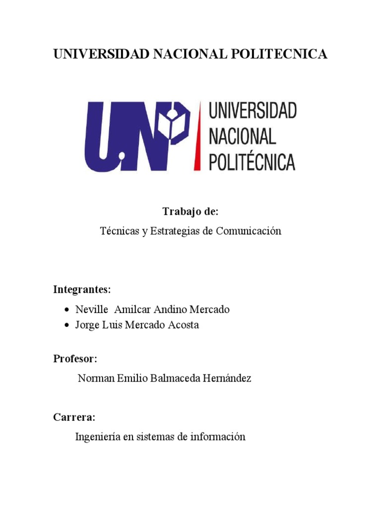 Presentacion Universidad Nacional Politecnica | PDF