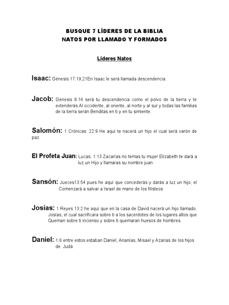 Busque 7 Líderes de La Biblia | PDF | Contenido bíblico | Biblia hebrea