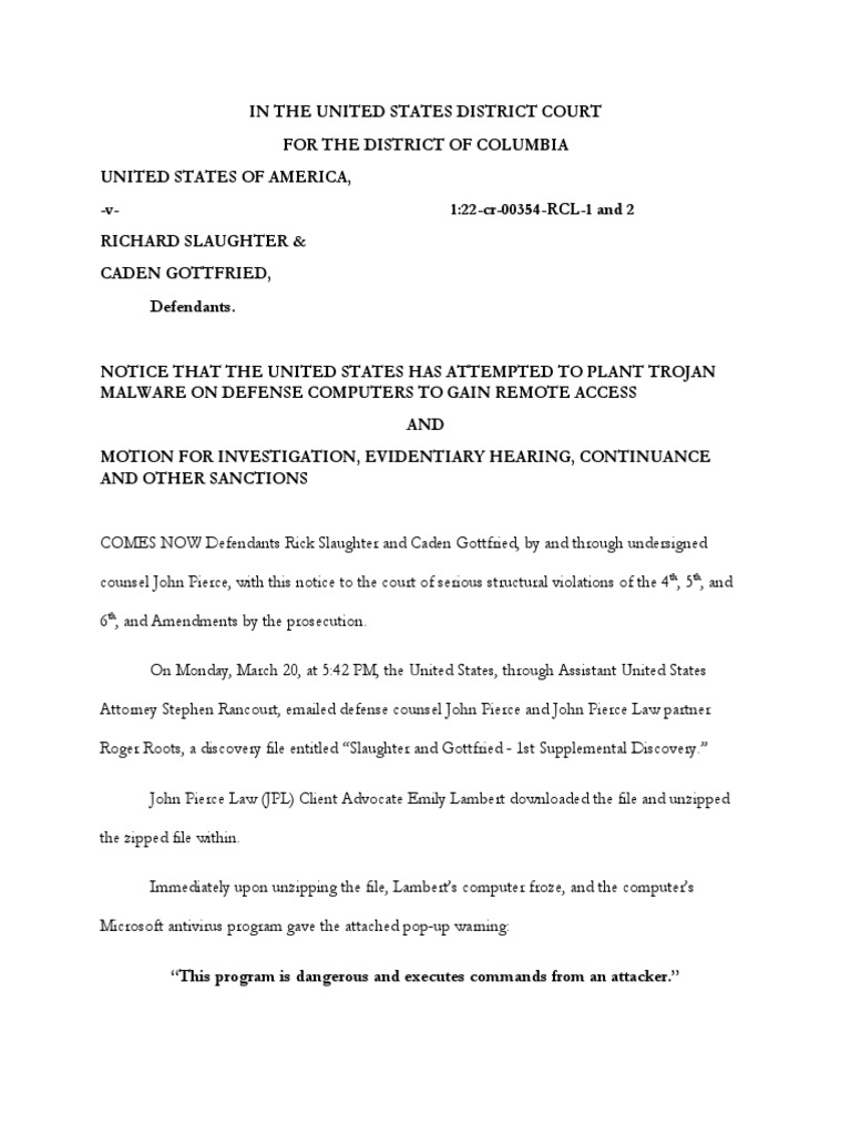 Slaughter Notice That The United States Has Attempted To Plant Trojan ...