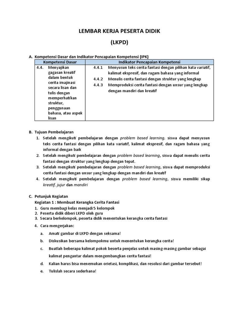 Instrumen Dan Rubrik LKPD 1 | PDF