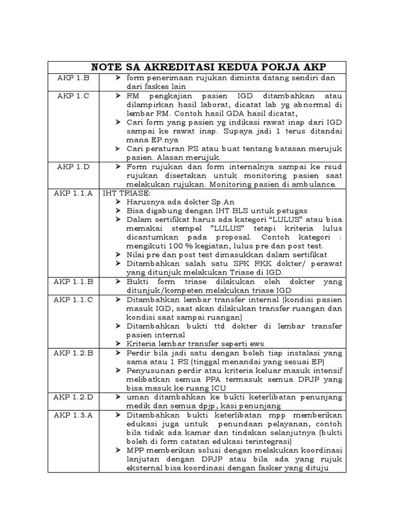 Note Sa Akreditasi Kedua Pokja Akp | PDF | Sains & Matematika