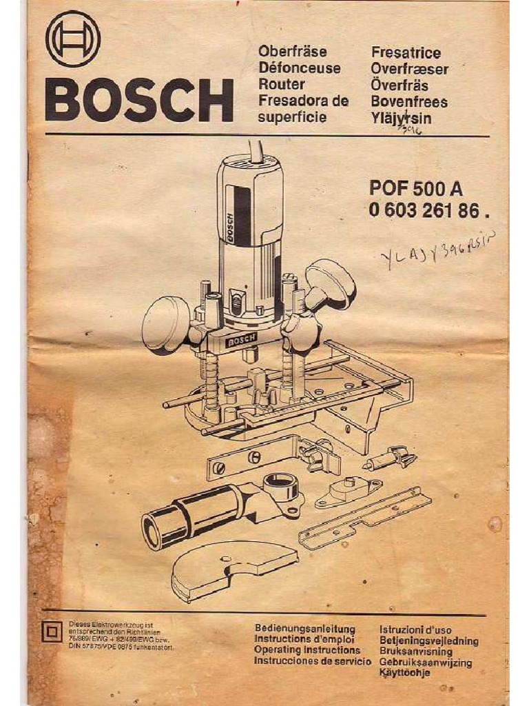 Bosch - POF 500 A - 0 603 261 86 | PDF