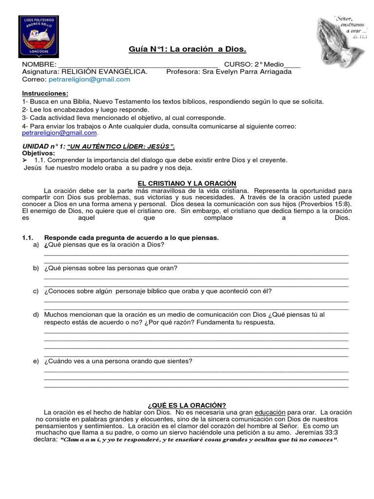 La Oración: Guía para Estudiantes Cristianos | PDF | Oración | Intercesión