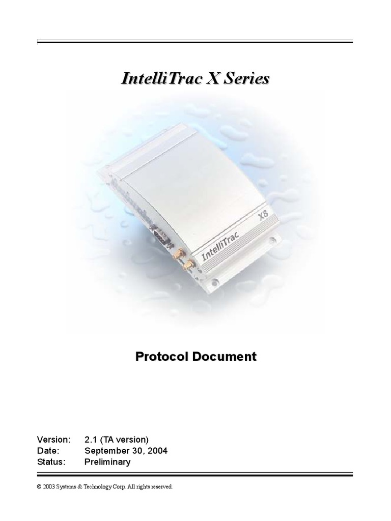 IntelliTrac X Series Protocol - TA - 1st Draft | PDF | Internet Protocols | Transmission Control ...