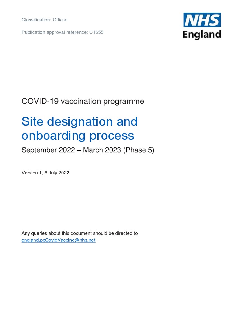 C1655 - COVID 19 Vaccination Programme - Site Designation and ...