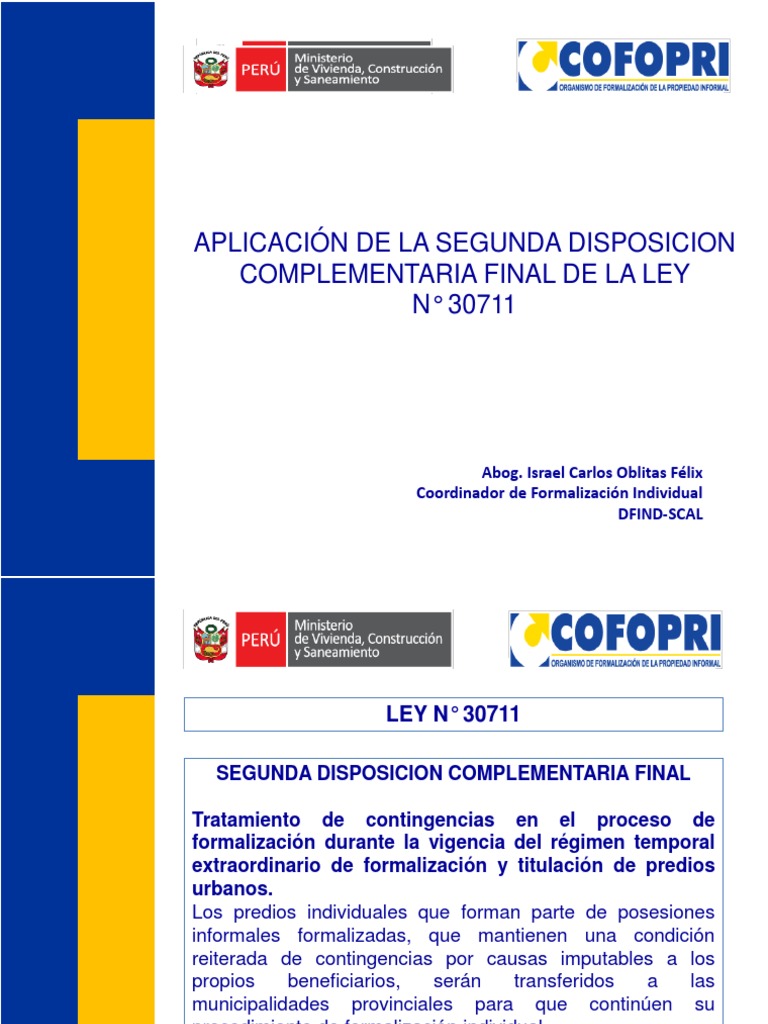 Aplicación de La Segunda Disposicion Complementaria Final de La Ley ...