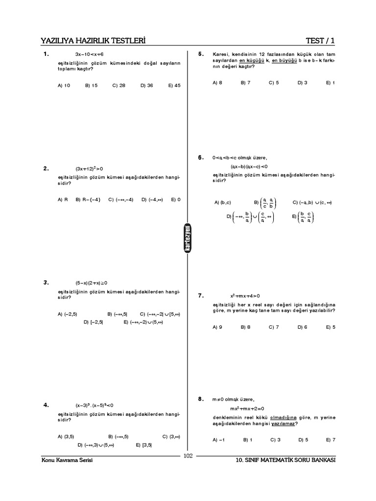 11 - Kartezyen - Quadratic Ineq | PDF