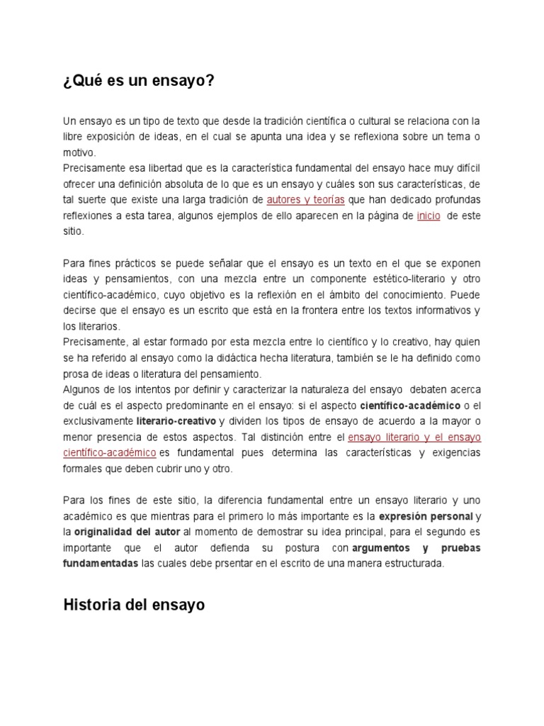 Qué Es Un Ensayo | PDF | Ensayos