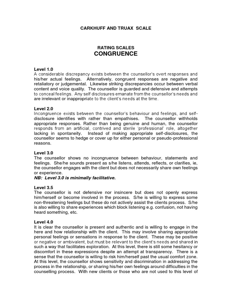 Robert Carkhuff 5 Point Empathy Scale