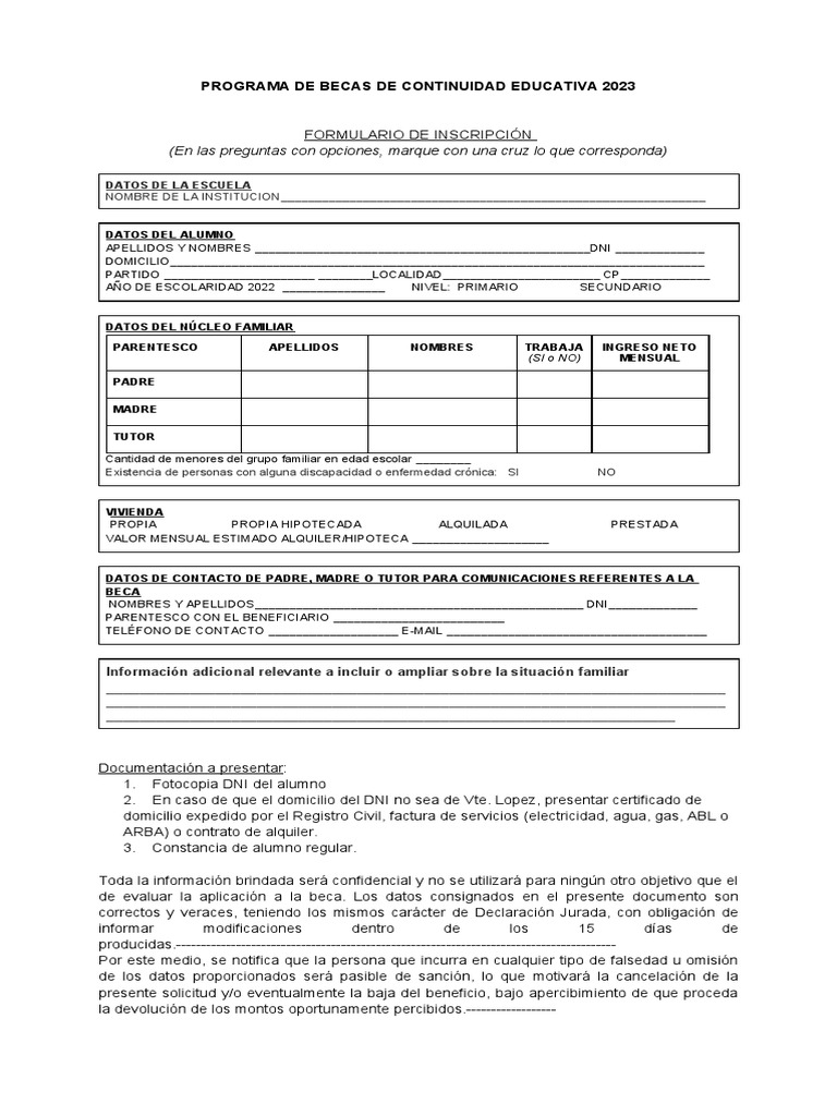 Formulario DDJJ 2023 | PDF