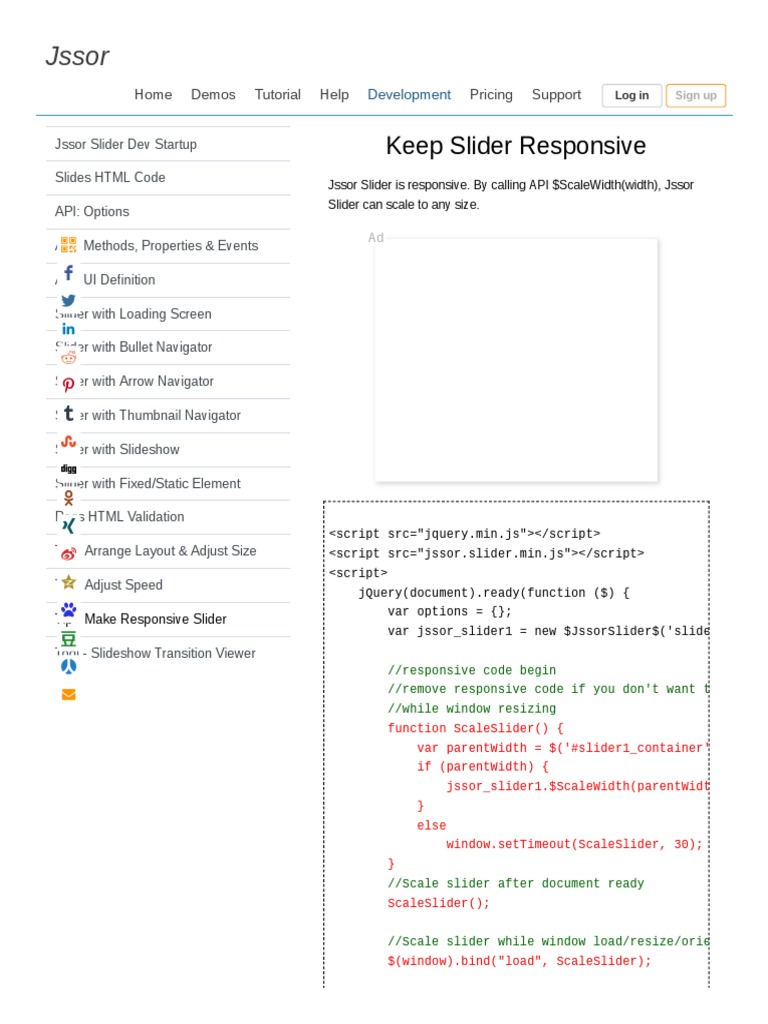 Keep Slider Responsive - Jssor Slider Developme | PDF