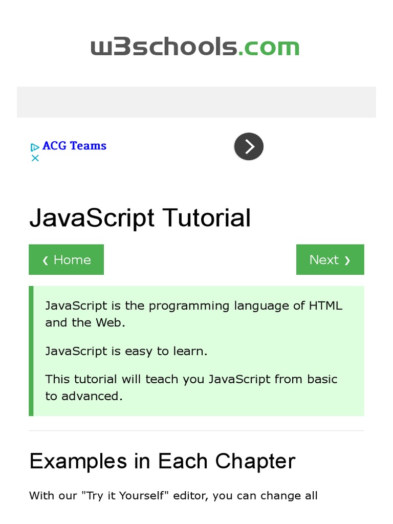 Javascript Tutorial Pdf Java Script Bootstrap Front End Framework 