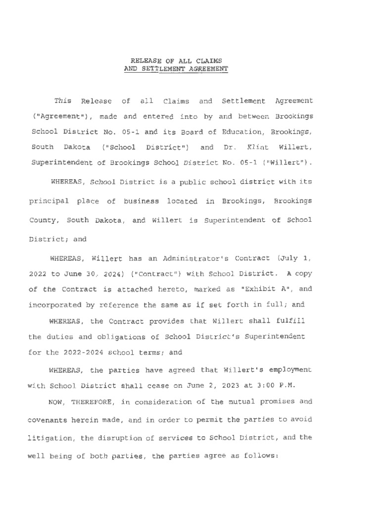 Willert Release and Settlement | PDF