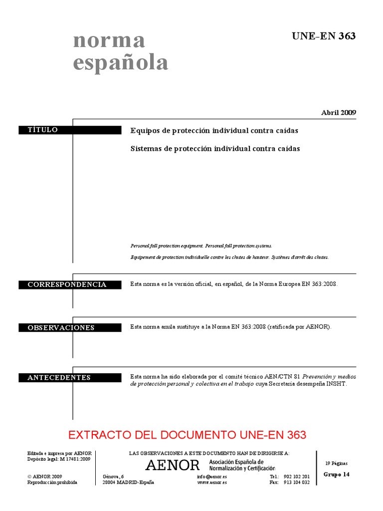 Norma Español La: U UNE-EN 363 | PDF