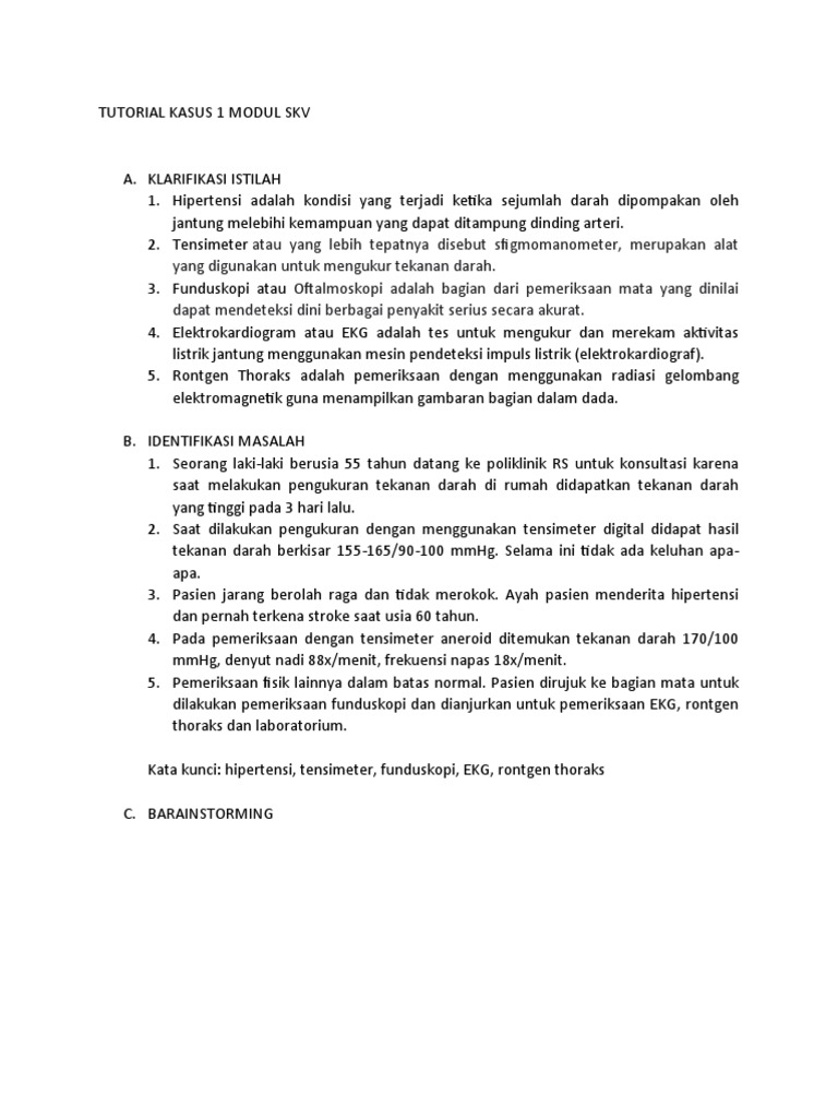 Tutorial Kasus 1 Modul SKV | PDF | Pengembangan Diri | Sains & Matematika
