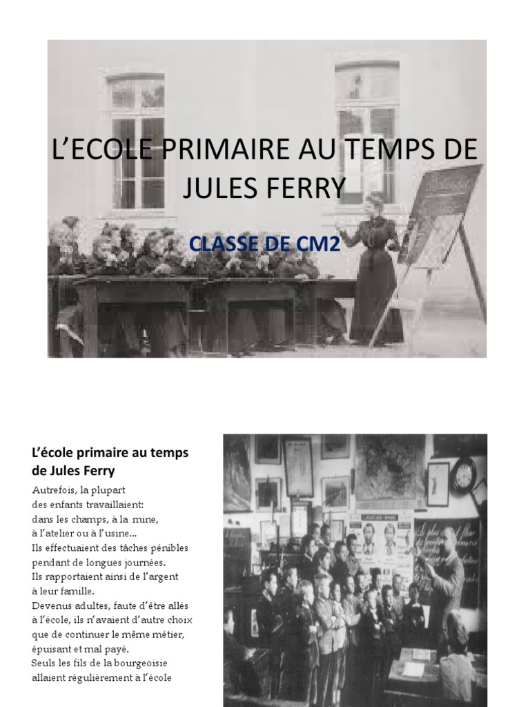 L'Ecole Primaire Au Temps de Jules Ferry | PDF | Histoire