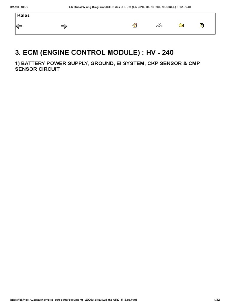 Aveo Wiring Diagram 2005 Kalos 3. ECM (ENGINE CONTROL MODULE) _ HV ...
