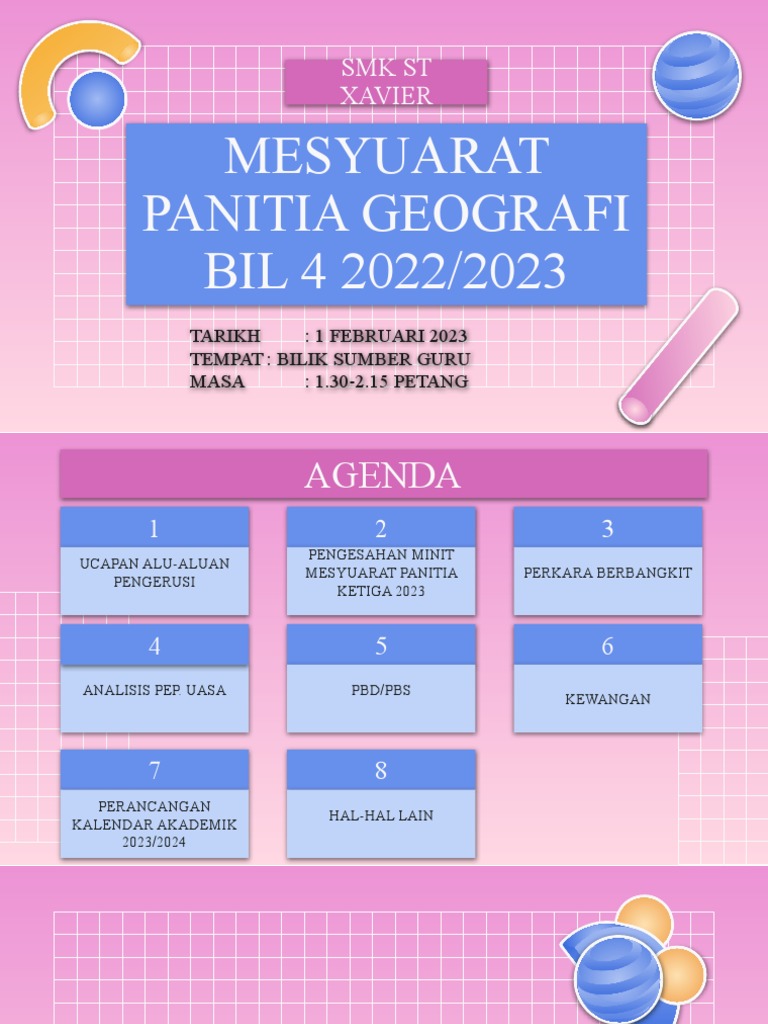 Mesyuarat Panitia Geografi BIL 4 2022/2023: SMK ST Xavier | PDF