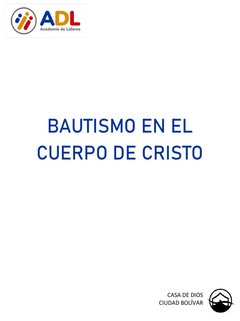 Bautismo en El Cuerpo de Cristo: Casa de Dios Ciudad Bolívar | PDF | Cristo (título) | Bautismo