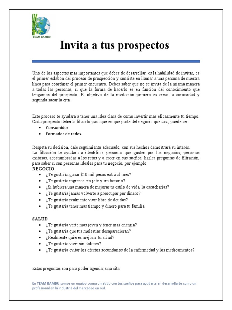 Invita A Tus Prospectos | PDF | Crecimiento personal y profesional