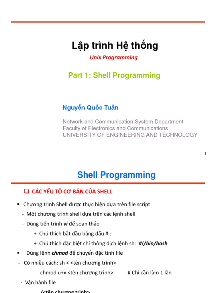 Lập trình Hệ thống: Part 1: Shell Programming | PDF