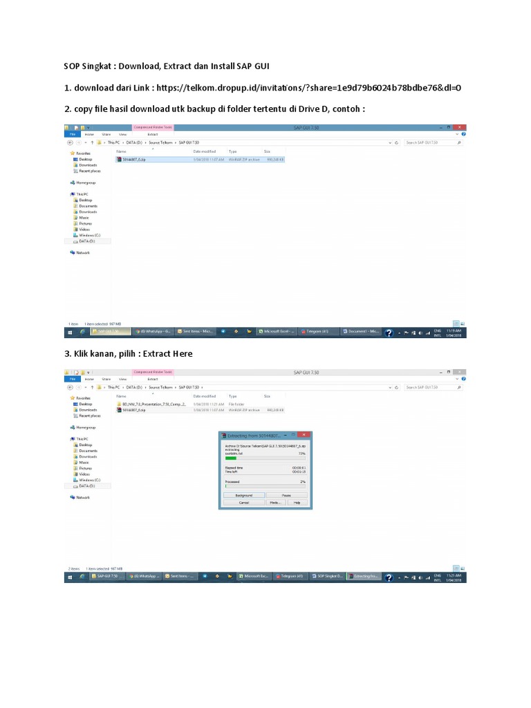SOP Singkat Download - Extract - Install SAP GUI 7.50 | PDF SOP Singkat Download - Extract - Install SAP GUI 7.50 | PDF