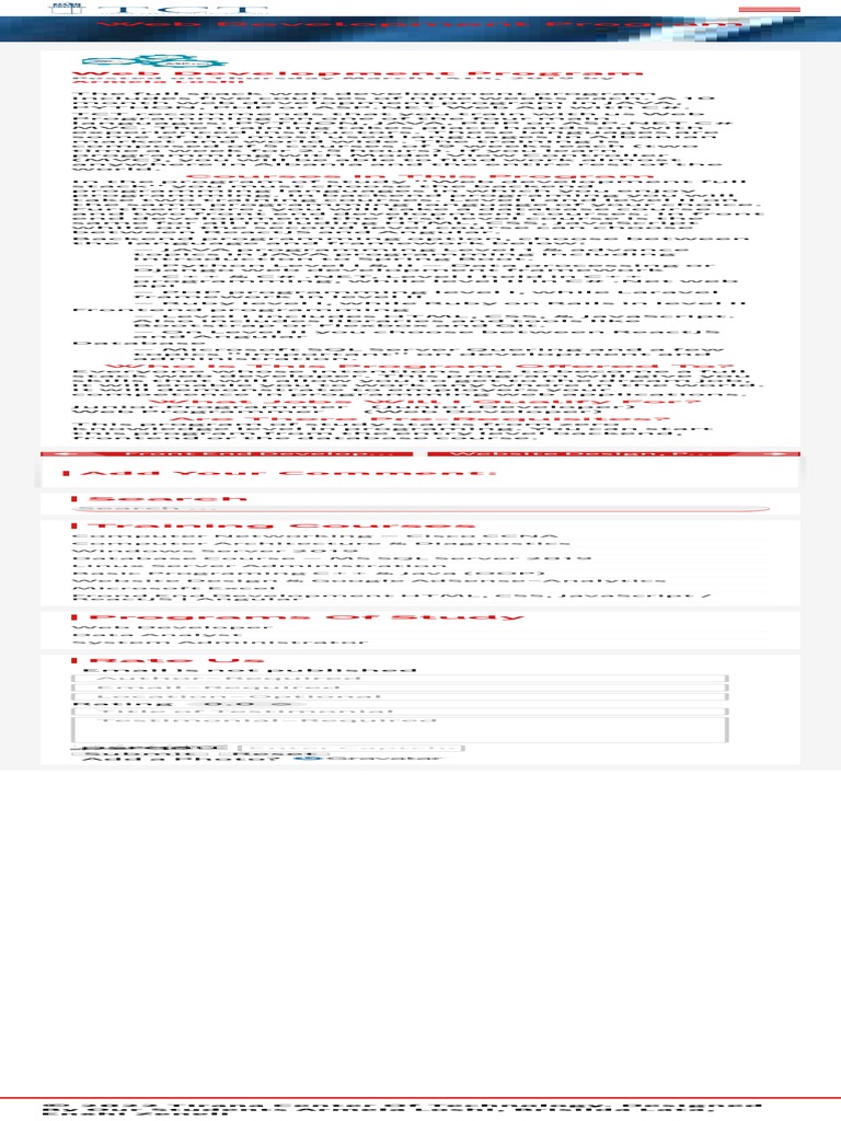 Web Development Program - IT & Programming Courses | PDF | World Wide Web | Internet & Web