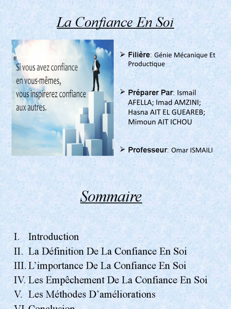 La Confiance en Soi | PDF