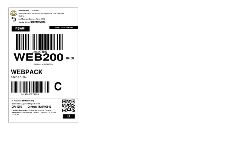 Webpack: Ramón Carrillo y Avenida Boulogne Sur Mer S/N Villa Celina La Matanza Buenos Aires 1772 ...