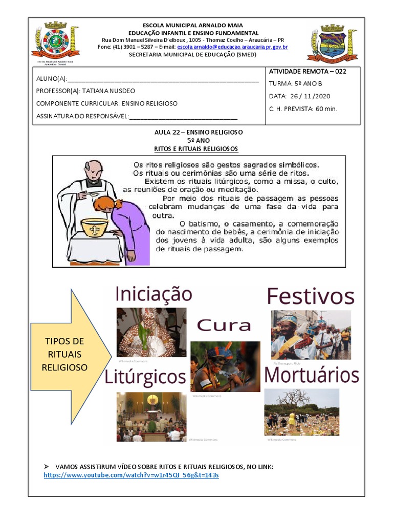 Ritos e rituais religiosos: uma introdução aos principais tipos | PDF