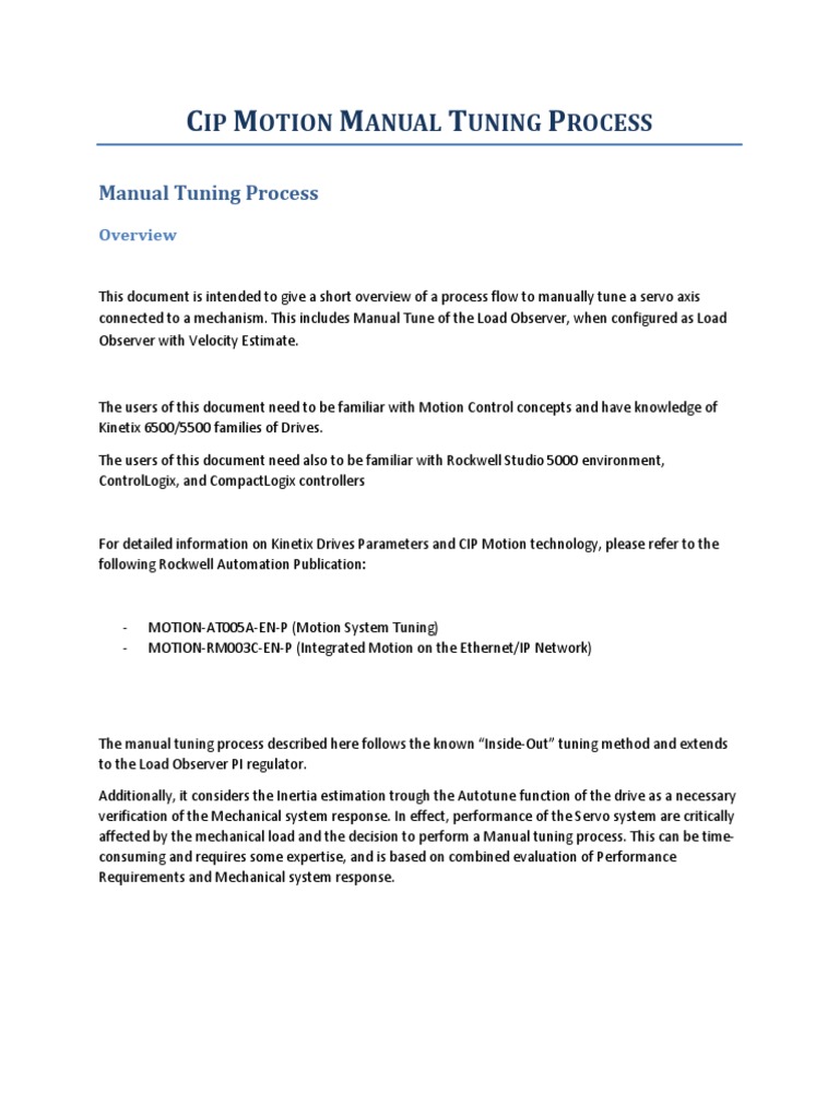 Complete Manual Tuning Process | Download Free PDF | Feedback | Filter (Signal Processing)