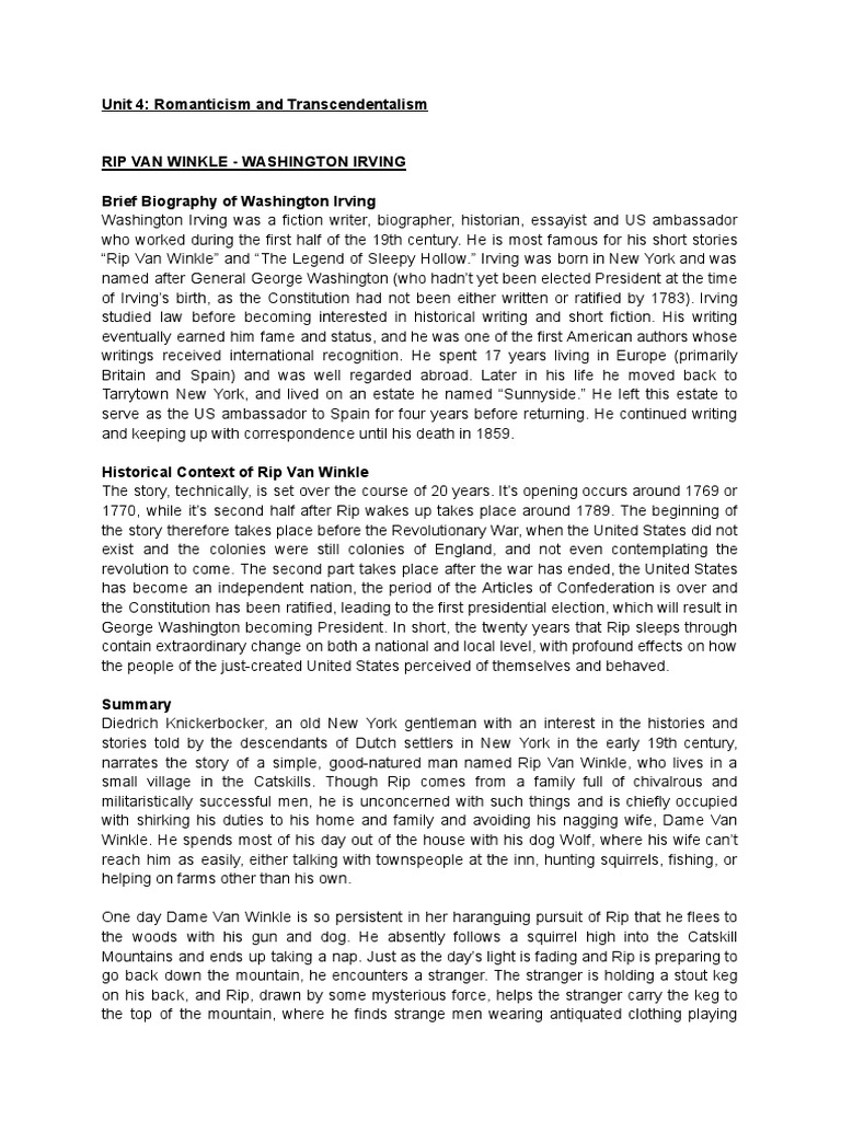 Rip Van Winkle | PDF | Washington Irving | Rip Van Winkle