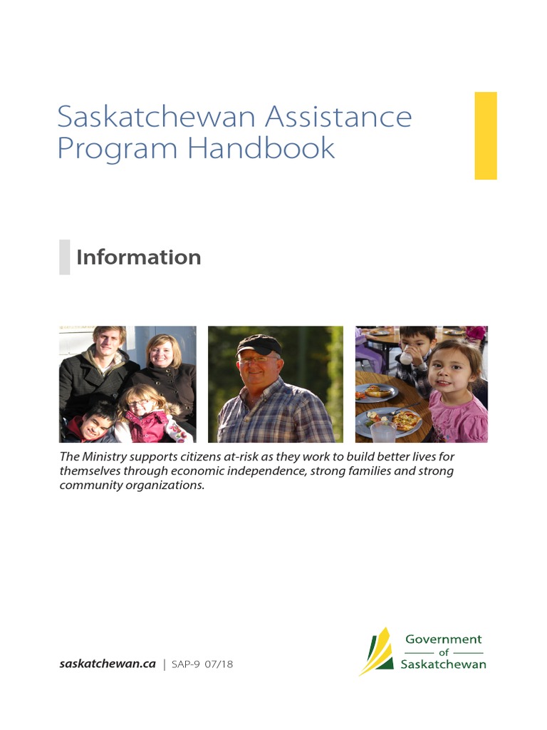 Saskatchewan Assistance Program Handbook: Information | PDF | Cost Of ...