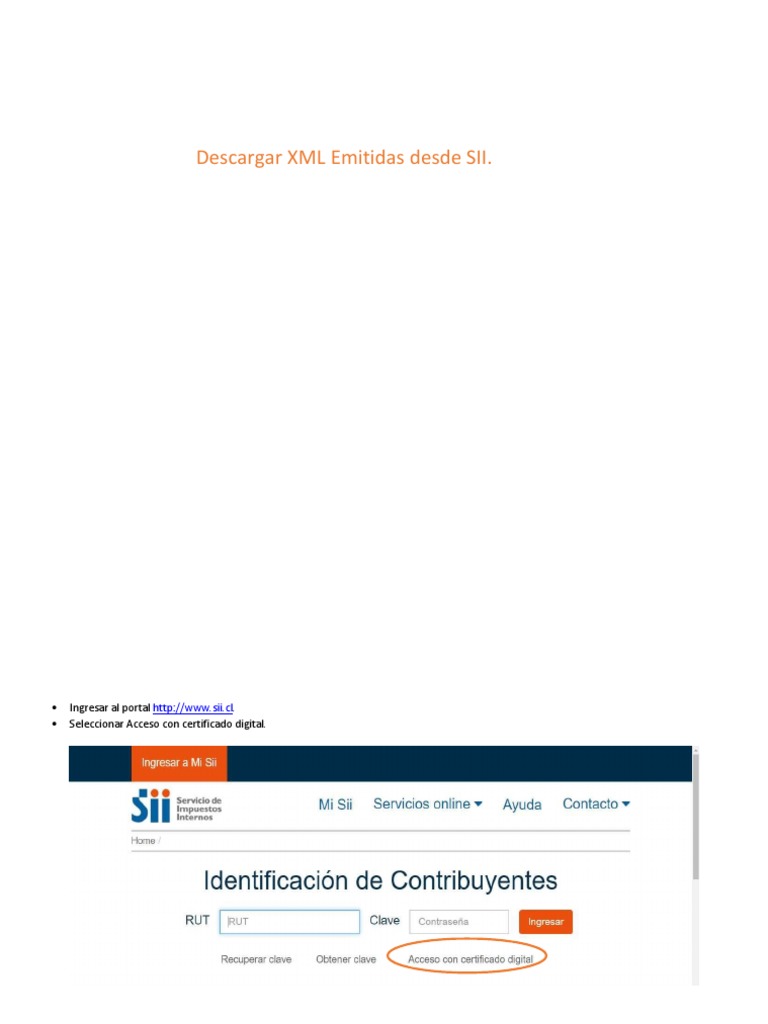 Descargar XML de SII: Guía Paso a Paso | PDF