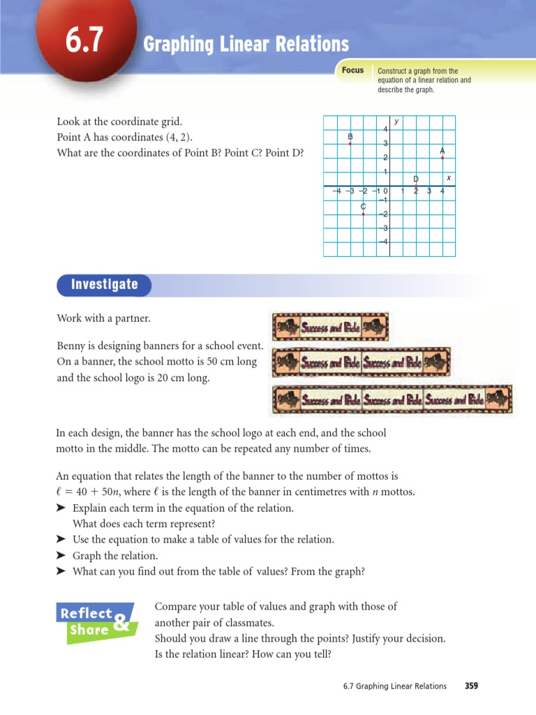 Parshva Mehta - 6.7 Graphing Linear Relations | PDF | Mathematical ...