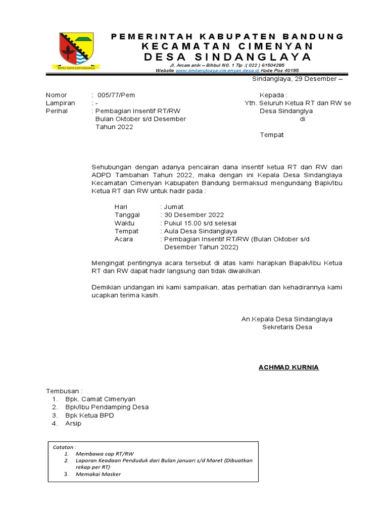 Undangan RT - RW | PDF