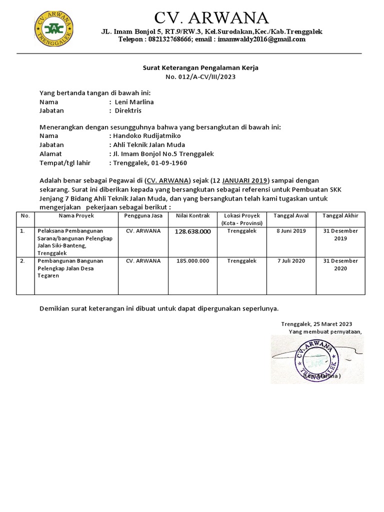 Format - Referensi Kerja | PDF