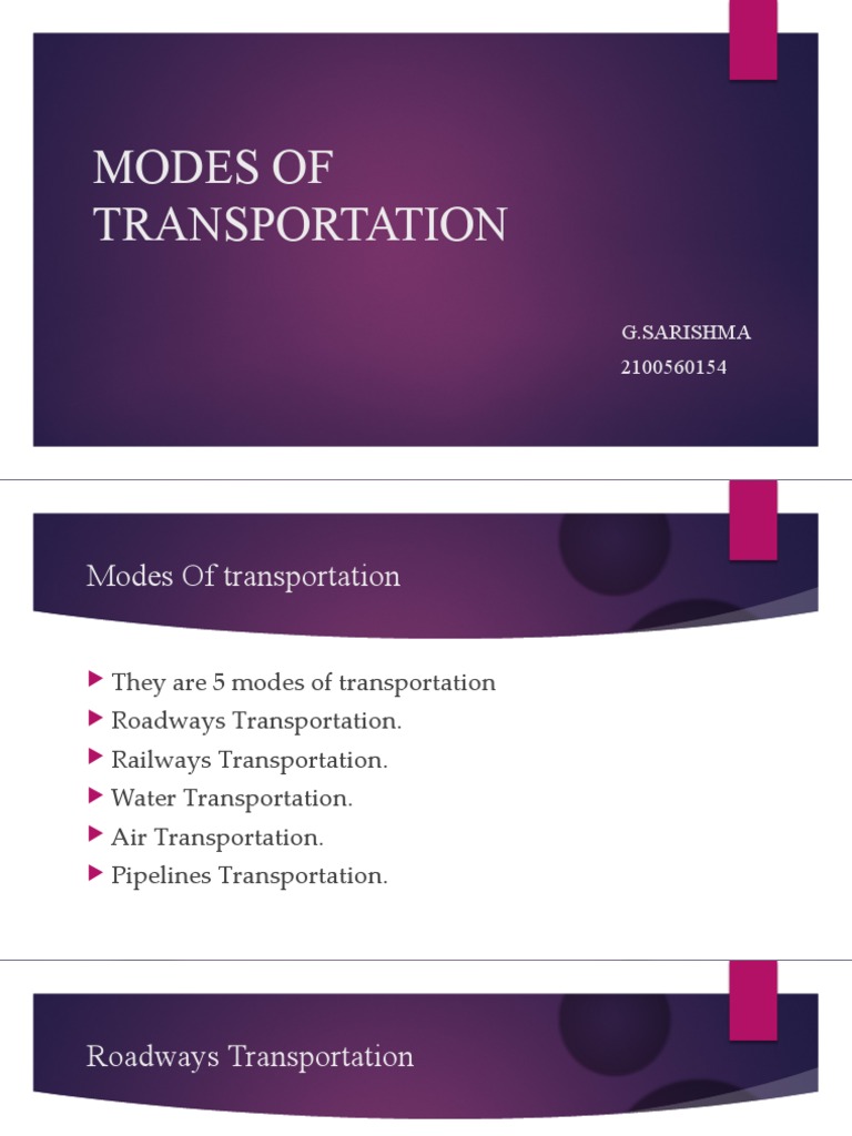 Modes of Transportation | PDF | Transport | Mode Of Transport