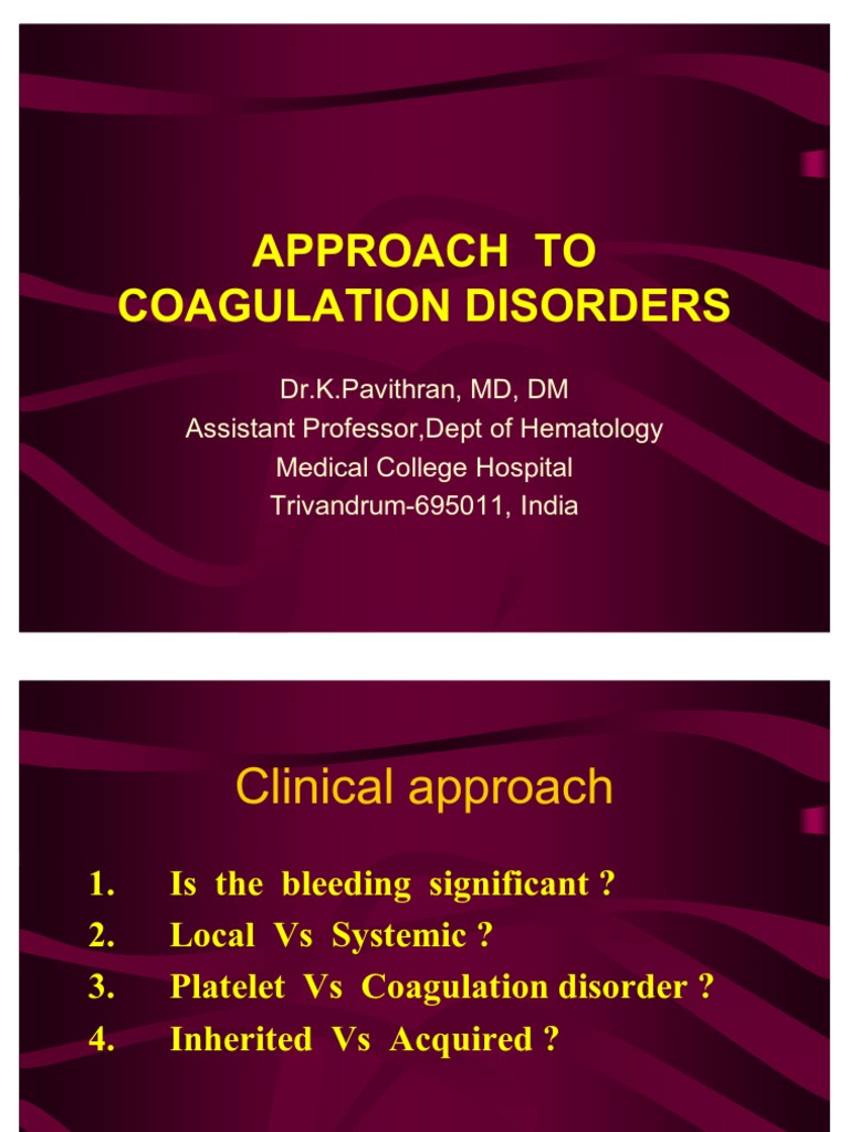 Coagulation and Bleeding Disorders Overview | PDF