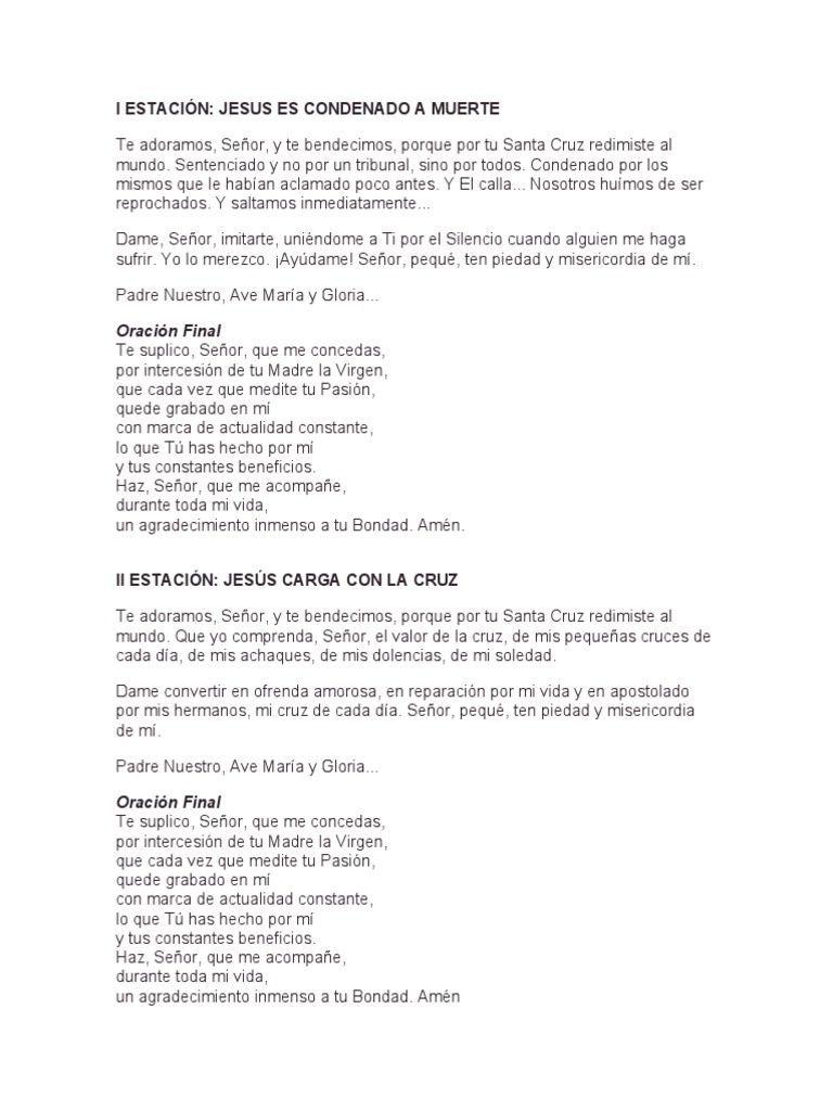 Estaciones Del Viacrucis | PDF | Intercesión | Estaciones de la Cruz