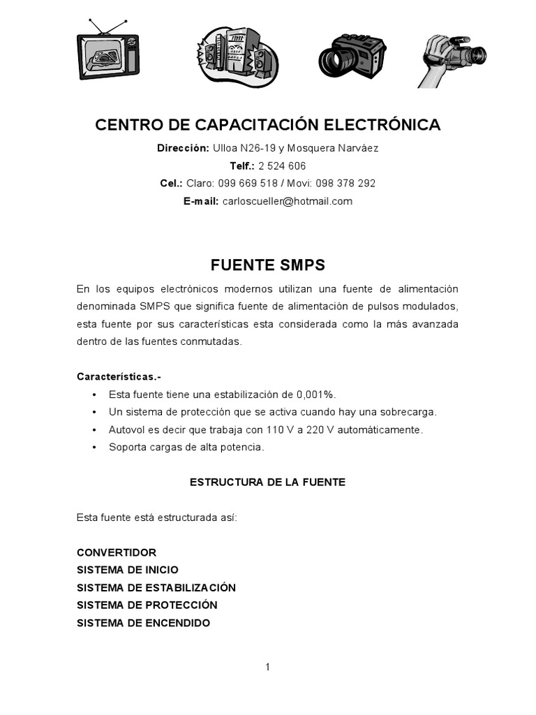 Fuentes SMPS | PDF | Fuente de alimentación | Transistor