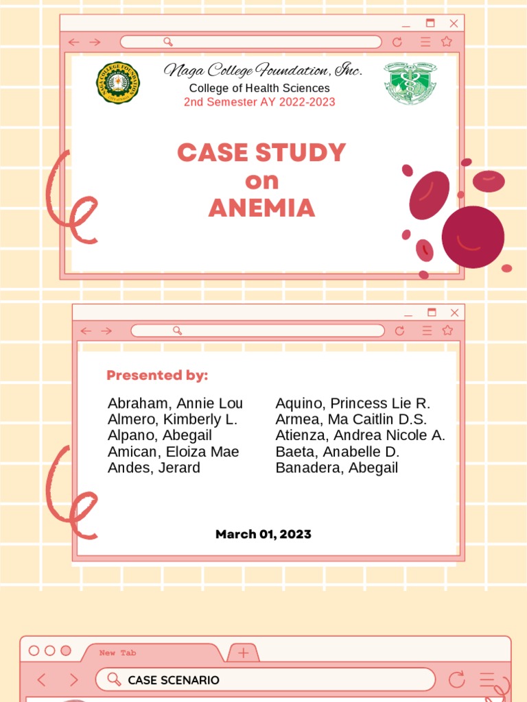 Naga College Foundation, Inc.: Case Study On Anemia | PDF | Platelet ...