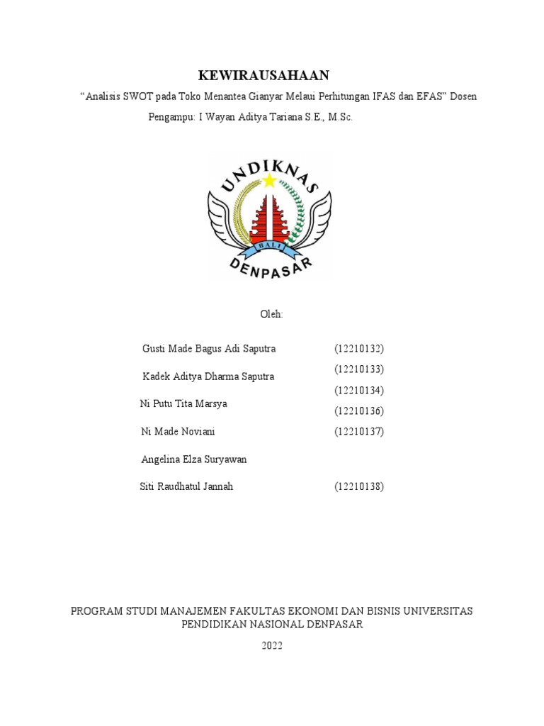 Tugas Kelompok-Analisis SWOT-Kewirausahaan | PDF