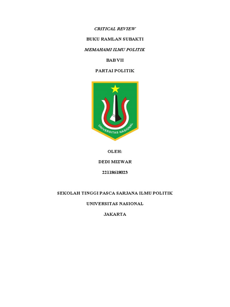 Critical Review Ramlan Subakti Bab Vii | PDF