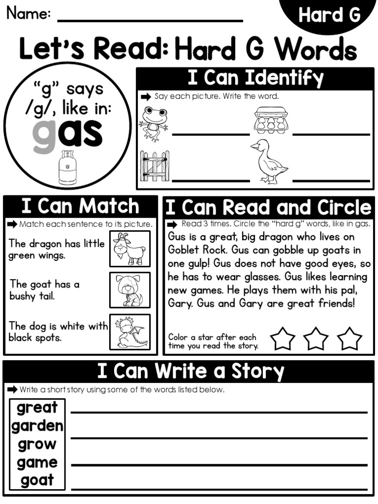 Hard and Soft G and C Worksheets | PDF