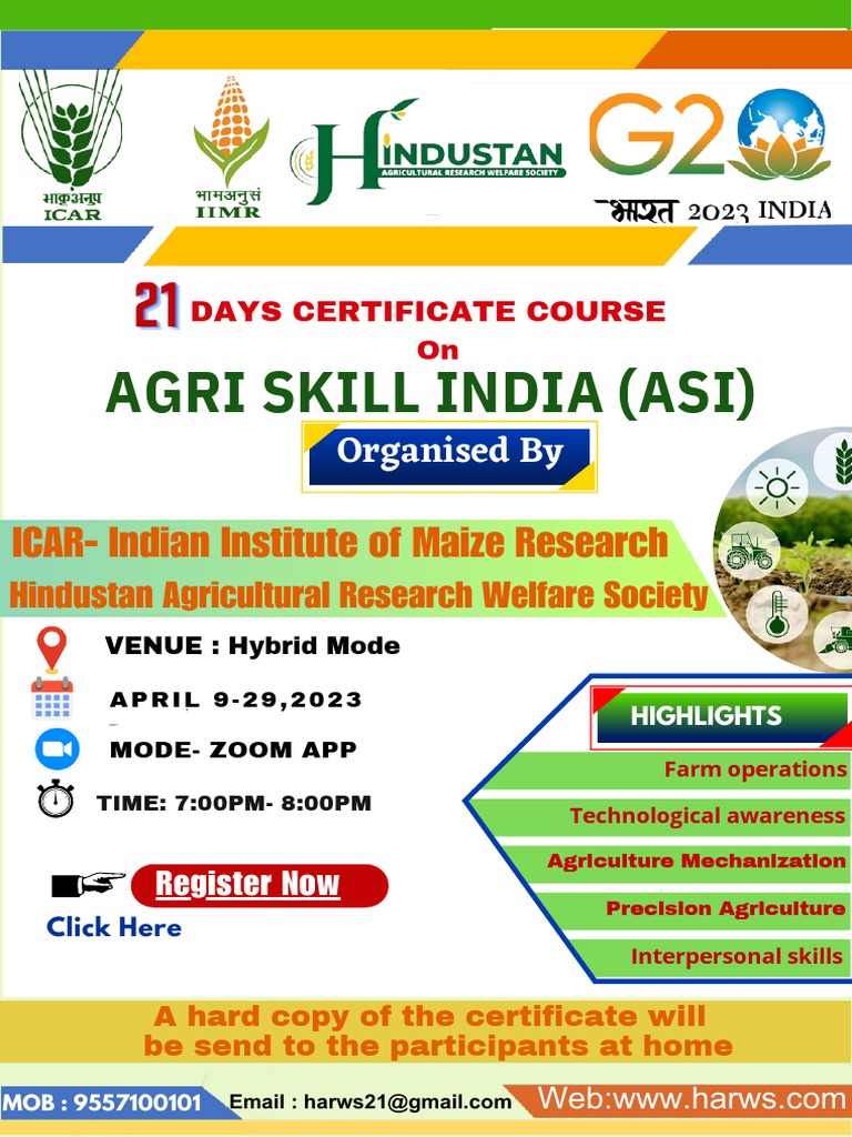 AGRI SKILL INDIA (ASI) Organised by | PDF | Agriculture