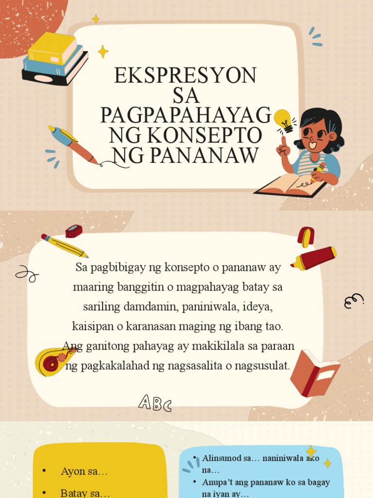 Ekspresyon Sa Pagpapahayag NG Konsepto NG Pananaw | PDF